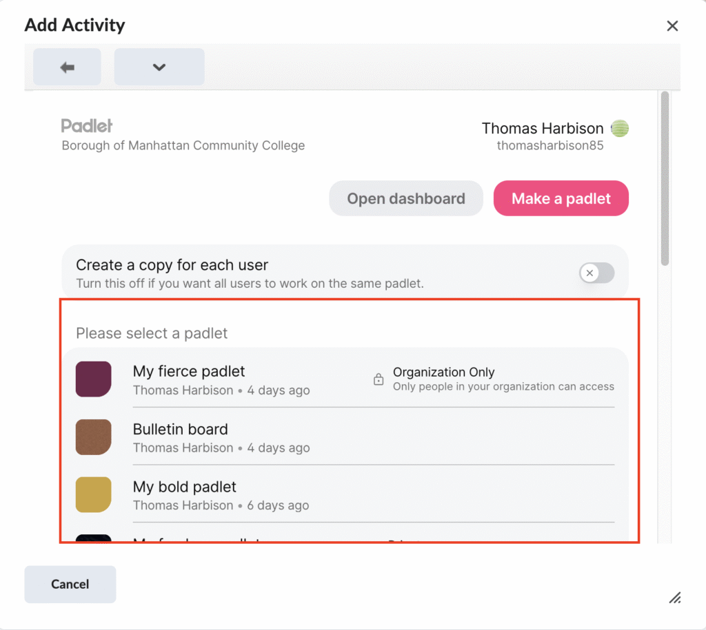 Creating Padlet Activities – BMCC Faculty Collaboratory